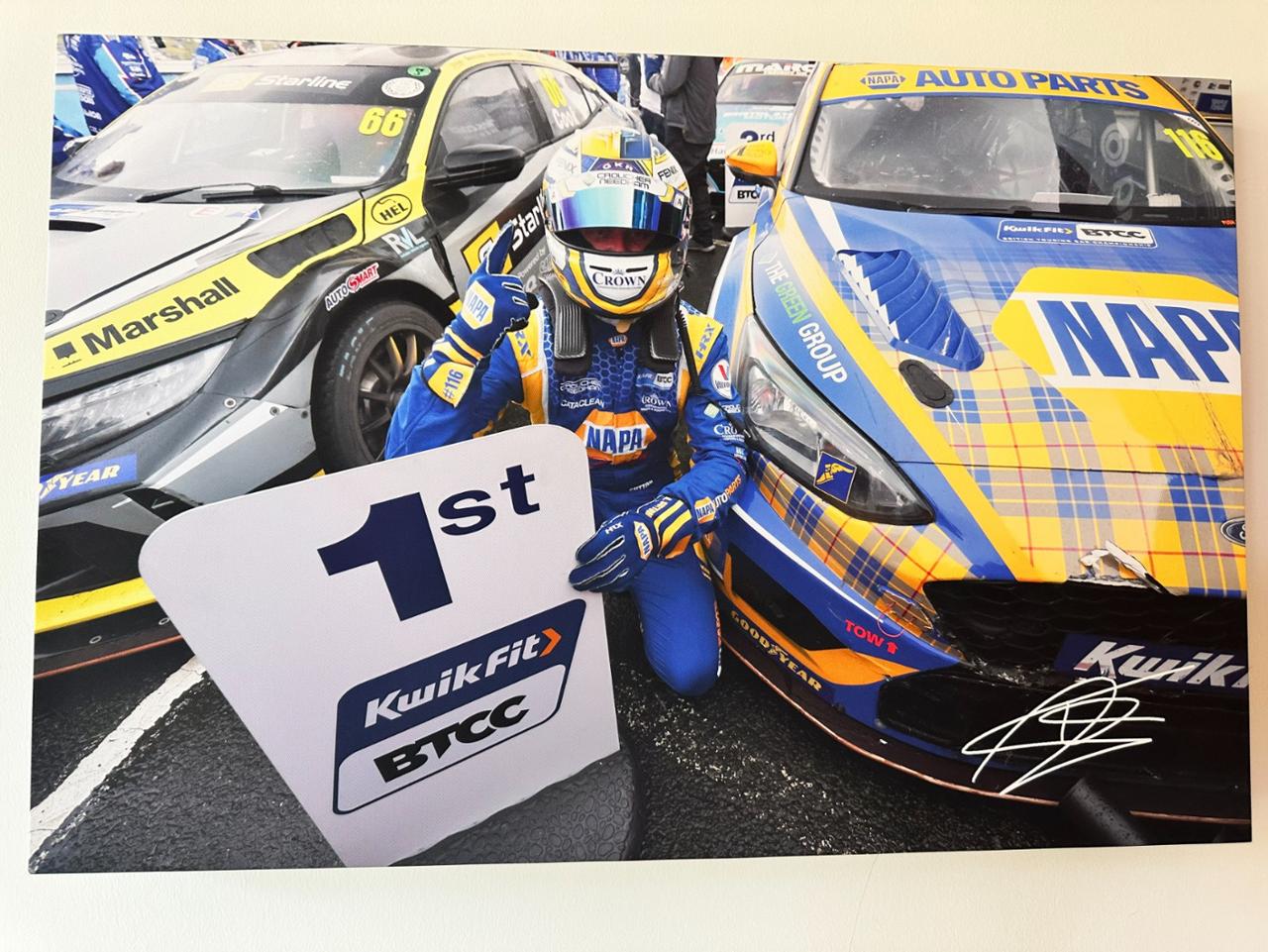 Autographed Pictures from their three drivers Ash Sutton, Dan Ca ...