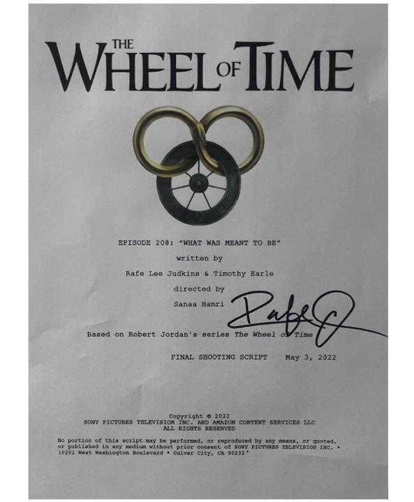 **Wheel of Time Script signed by Rafe Lee Judkins** | Powered by Givergy