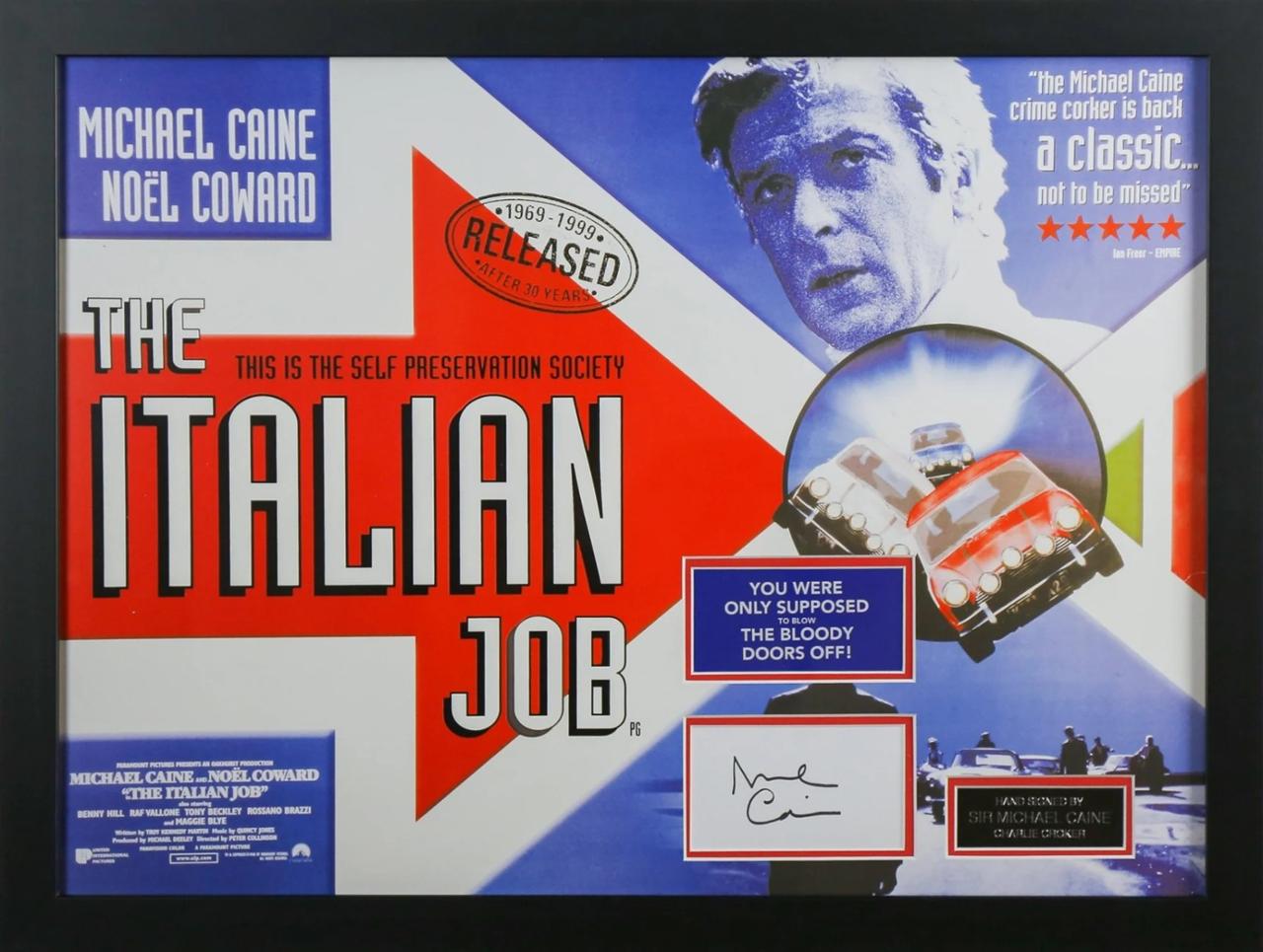 Sir Michael Caine Italian Job Card - Signed | Powered by Givergy
