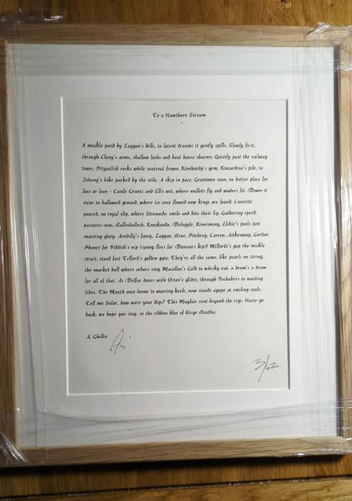 A Framed Poem "To a Hawthorn Stream" | Powered by Givergy