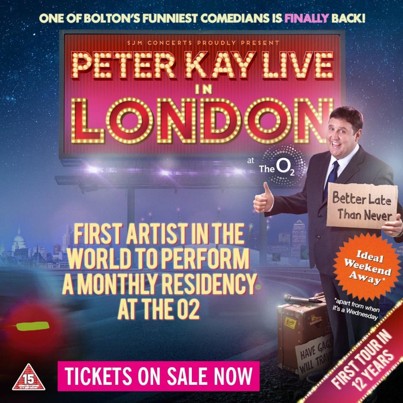 VIP tickets for 2: Peter Kay at the O2 Arena | Powered by Givergy